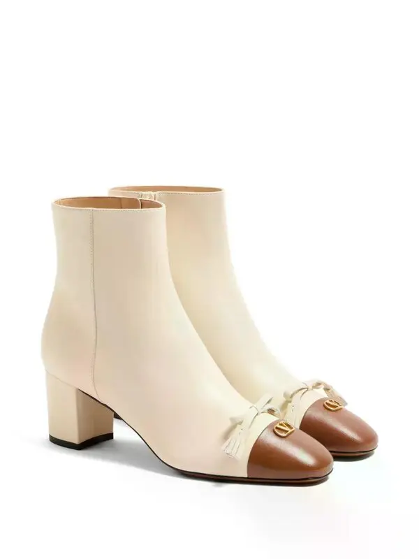 Valentino Garavani Kidskin Leather Ankle Boots - Neutrals