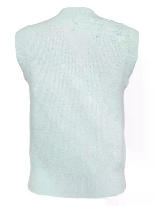 ONEFIFTEEN Floral-embroidered Knitted Vest
