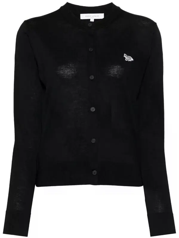 Maison Kitsuné Knitted Cardigan-coat - Black
