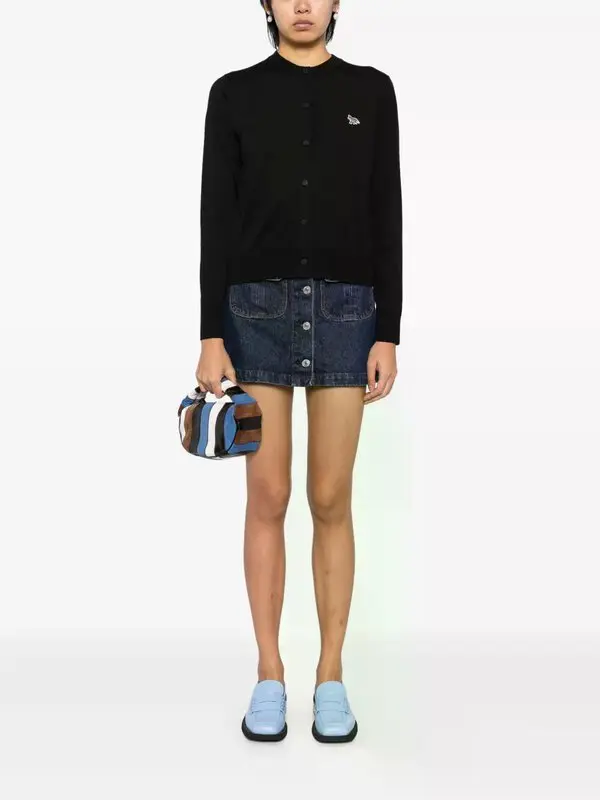 Maison Kitsuné Knitted Cardigan-coat - Black