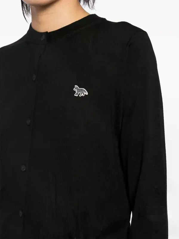 Maison Kitsuné Knitted Cardigan-coat - Black