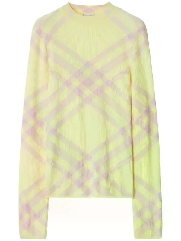 Burberry Check-pattern Ribbed Jumper