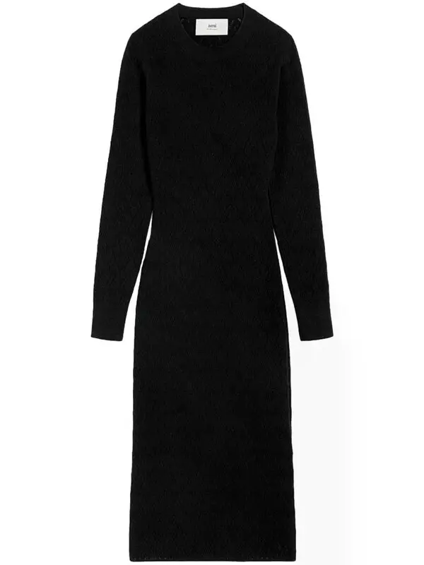 AMI Paris Pointelle Knit Midi-dress