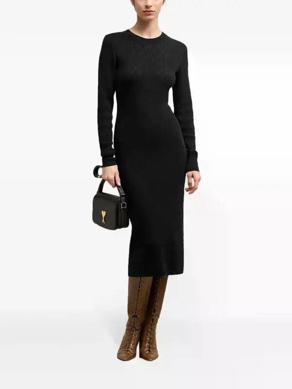AMI Paris Pointelle Knit Midi-dress