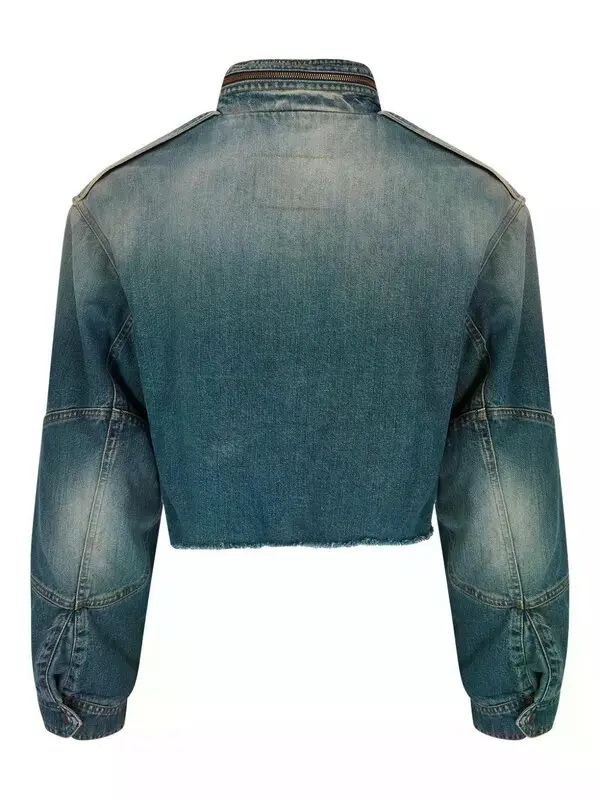 Martine Rose Logo-patch Cropped Denim Jacket