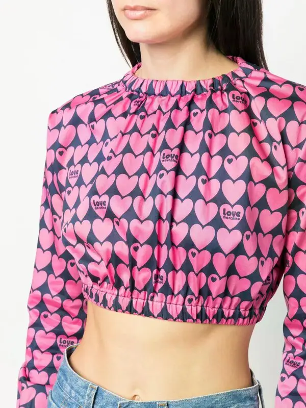 Moschino Heart-print Cropped Blouse