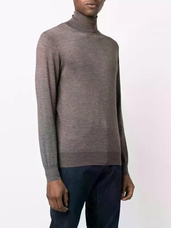 CRUCIANI Roll Neck Cashmere-silk Jumper - Brown
