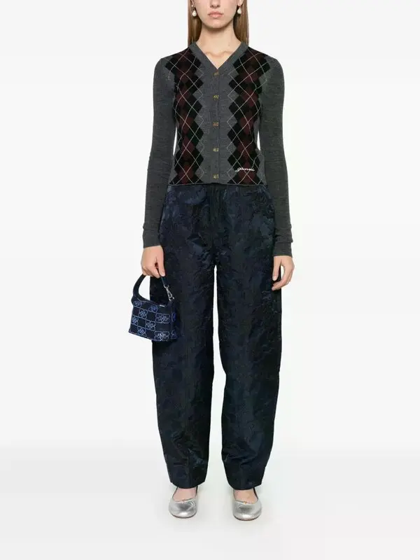 GANNI Argyle-knit Cardigan