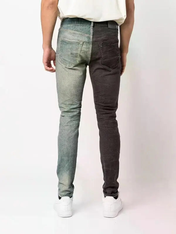 PURPLE BRAND Two-tone Distressed Jeans