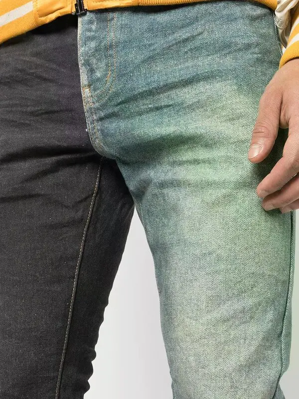 PURPLE BRAND Two-tone Distressed Jeans