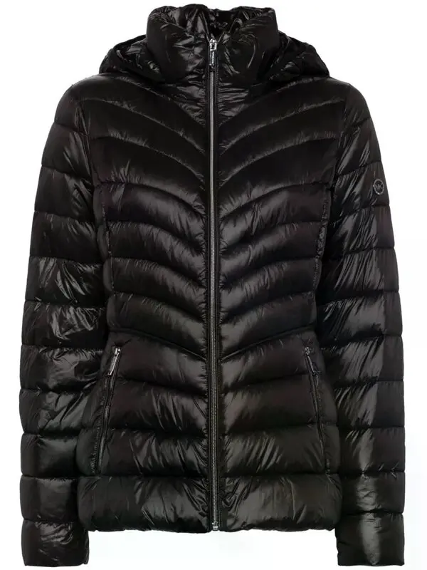 Michael Kors Chevron Packable Jacket - Black