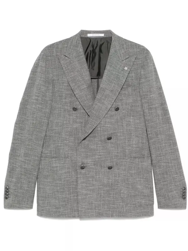 Tagliatore Textured Double-breasted Blazer - Grey