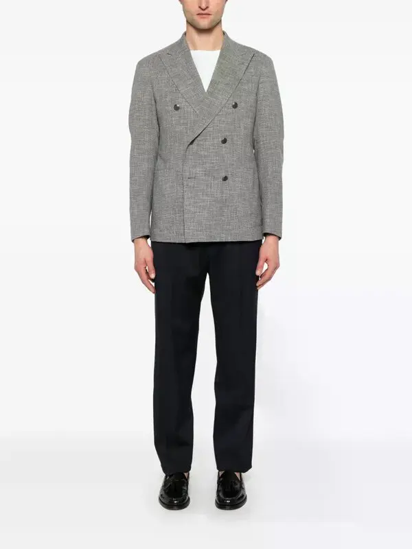 Tagliatore Textured Double-breasted Blazer - Grey