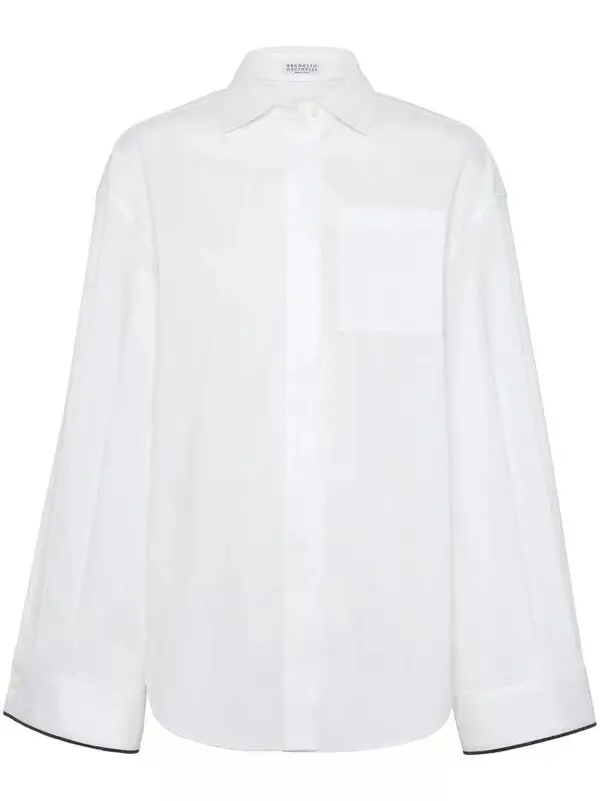 Brunello Cucinelli Contrast-border Poplin Shirt