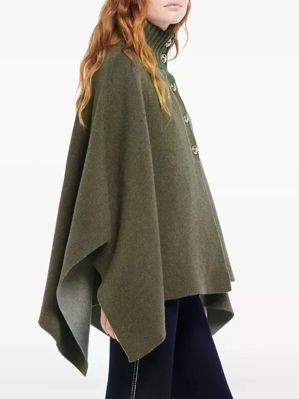 BARRIE Cashmere Blend Cape - Green