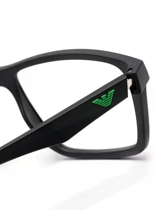 Emporio Armani Rectangle-frame Glasses - Black