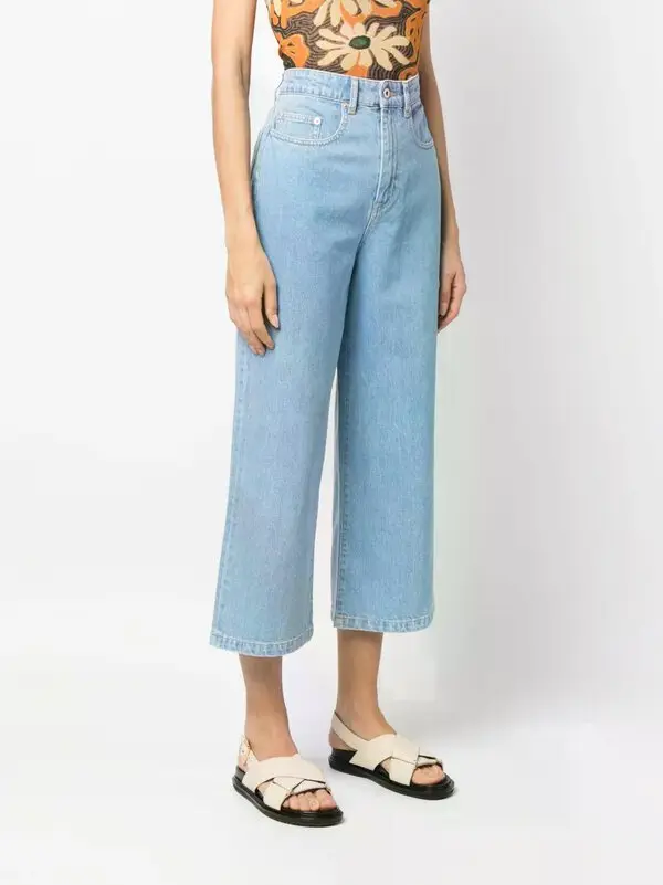 Kenzo Sumire Cropped Wide-leg Jeans