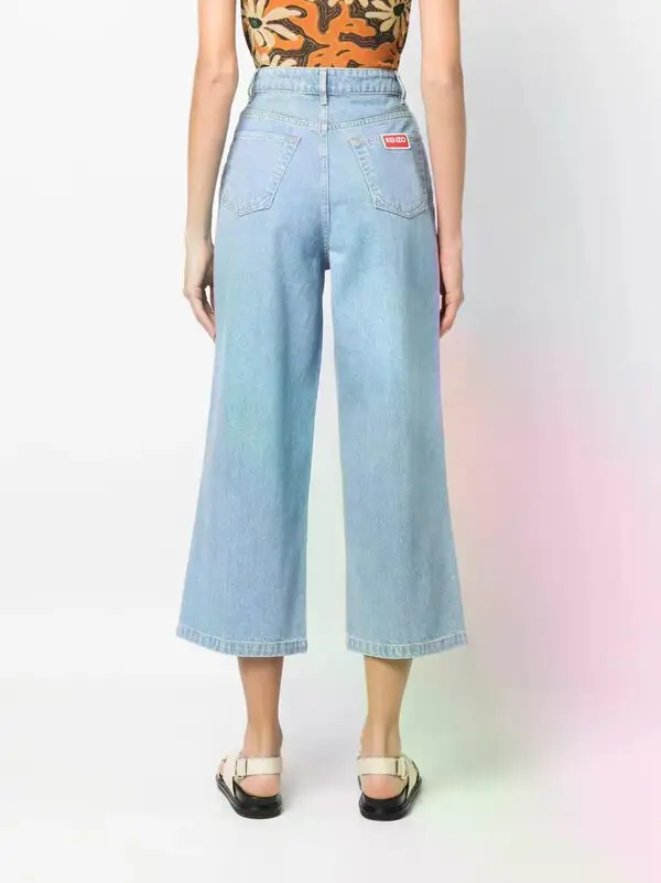 Kenzo Sumire Cropped Wide-leg Jeans
