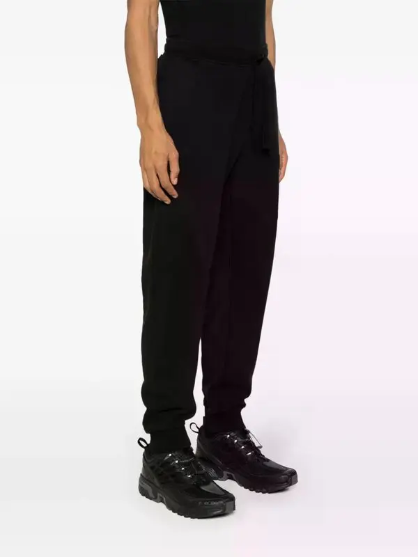 Stone Island Compass-appliqué Cotton Track Pants - Black