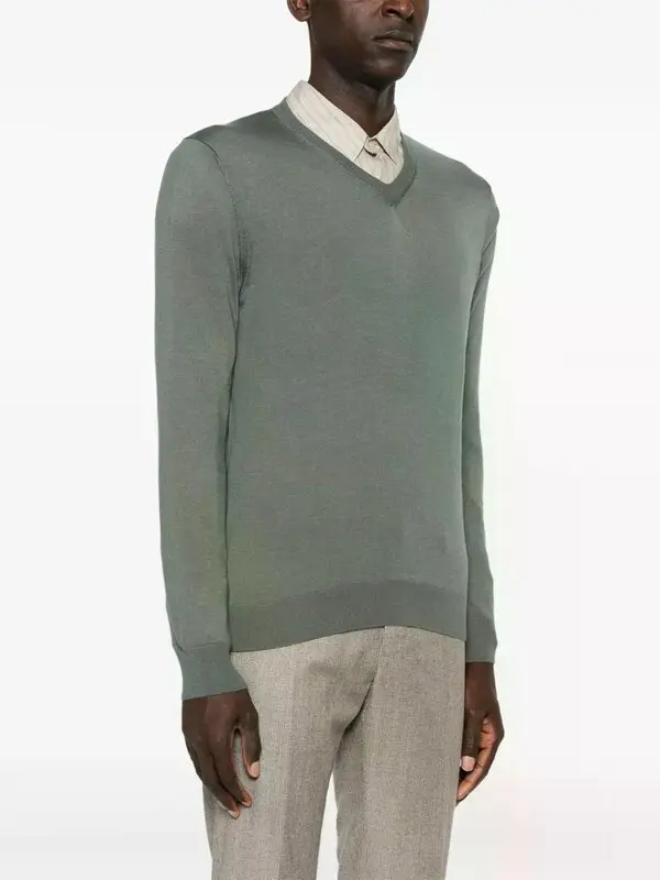 Colombo V-neck Cashmere-silk Blend Sweater - Green