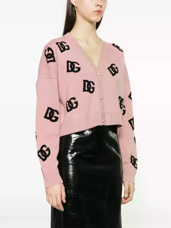 Dolce & Gabbana Jacquard-logo Cropped Cardigan