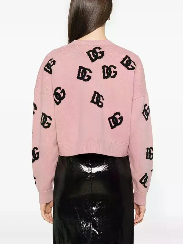 Dolce & Gabbana Jacquard-logo Cropped Cardigan