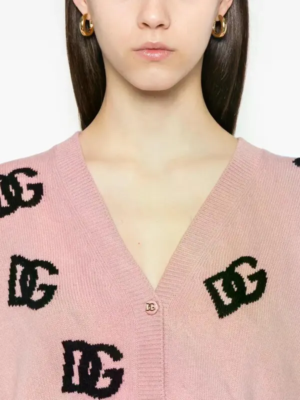 Dolce & Gabbana Jacquard-logo Cropped Cardigan