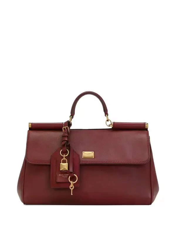 Dolce & Gabbana Medium Sicily Leather Tote Bag - Red