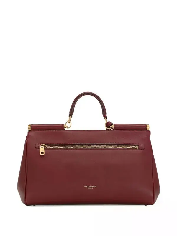 Dolce & Gabbana Medium Sicily Leather Tote Bag - Red