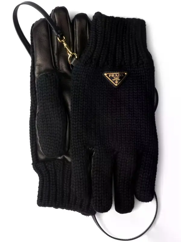 Prada Triangle-logo Gloves - Black