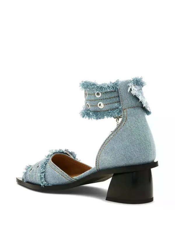 GANNI Denim Pumps With Buckle Detailing
