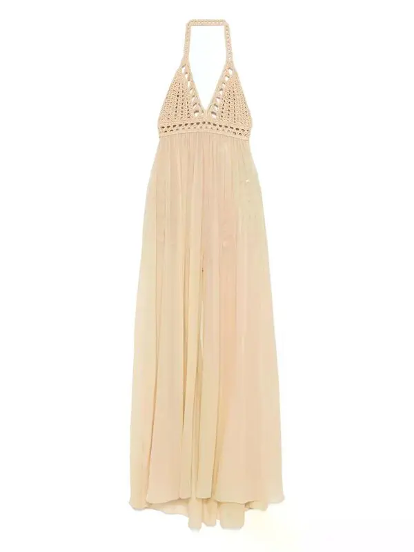 Elie Saab Crochet Maxi Dress - Neutrals