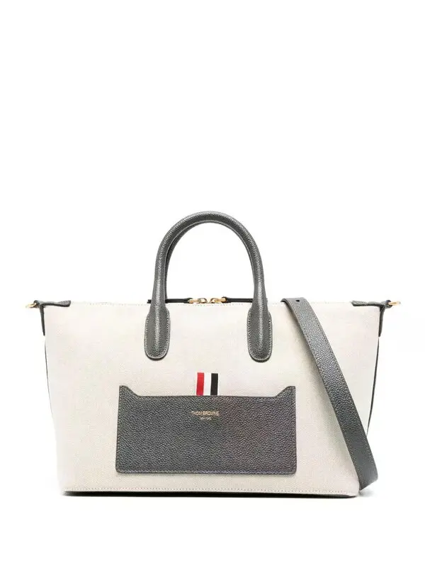 Thom Browne Grosgrain-loop Tote Bag - Neutrals