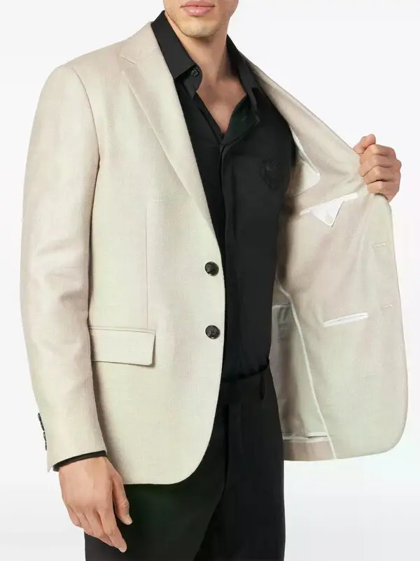 BILLIONAIRE Logo-patch Single-breasted Blazer - Neutrals