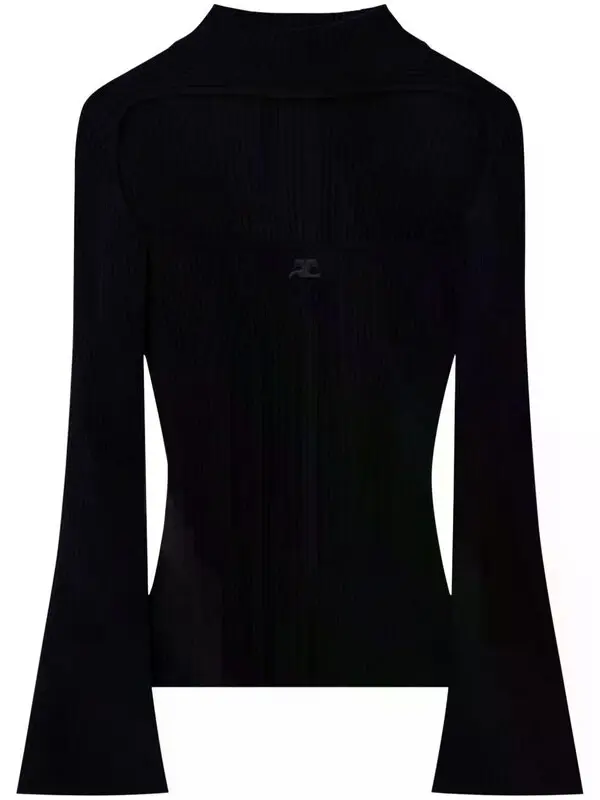 COURREGES Cut-out Ribbed Jumper - Black