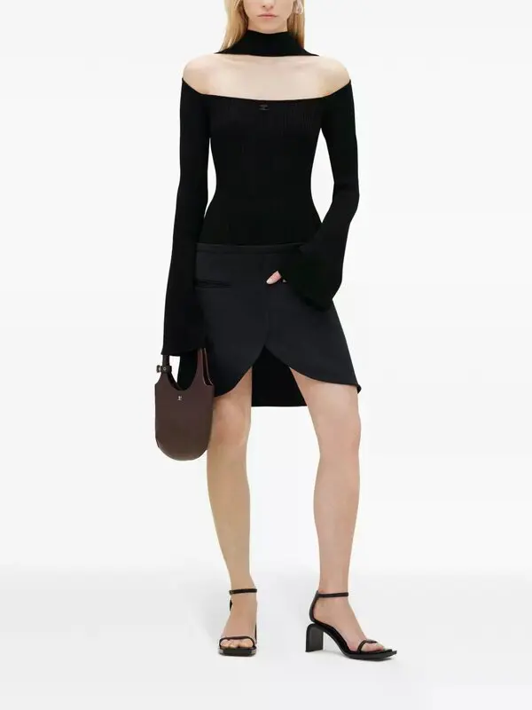 COURREGES Cut-out Ribbed Jumper - Black