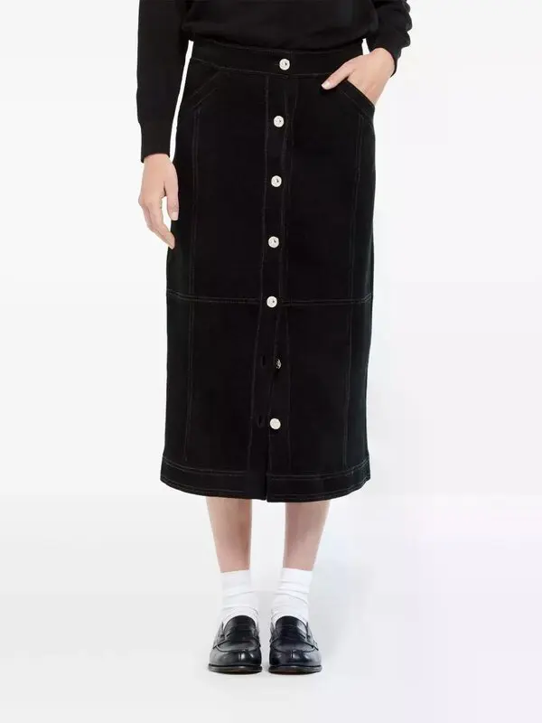 BARRIE High-waisted Midi Skirt