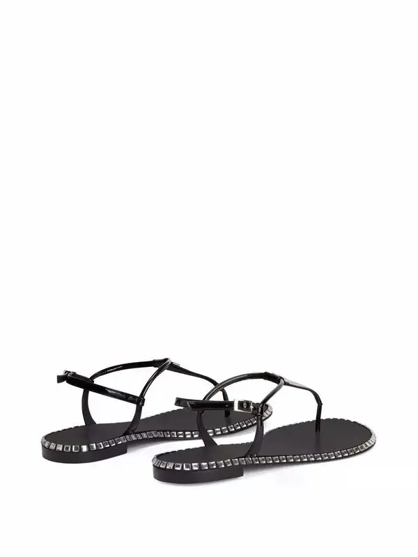 GIUSEPPE ZANOTTI Bellatriks Studded Flat Sandals - Black