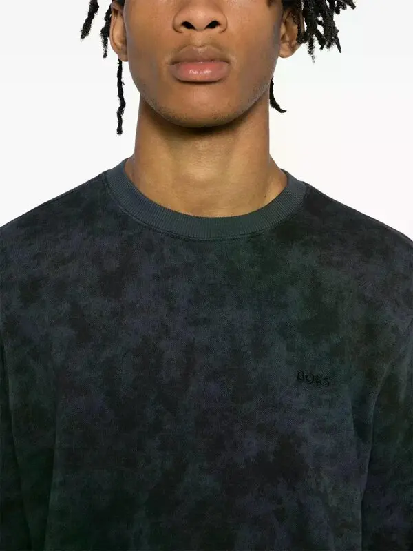 BOSS Tie-dye Effect Cotton Sweatshirt