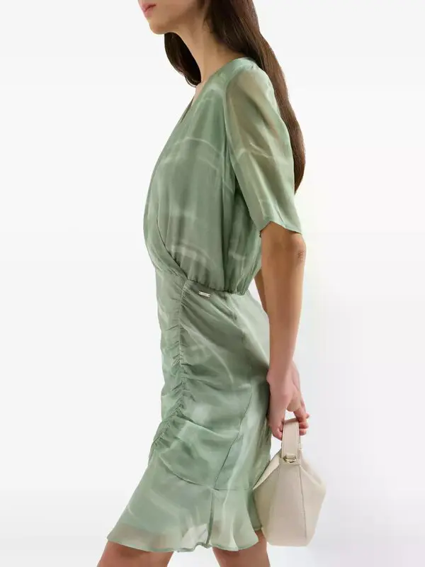 Armani Exchange Ruched V-neck Dress