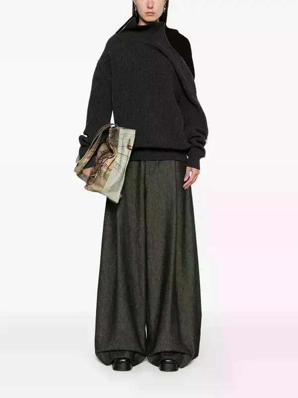 Y/project Dark Cotton Blend Zip Hooded Sweater