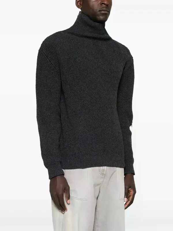 Y/project Dark Cotton Blend Zip Hooded Sweater