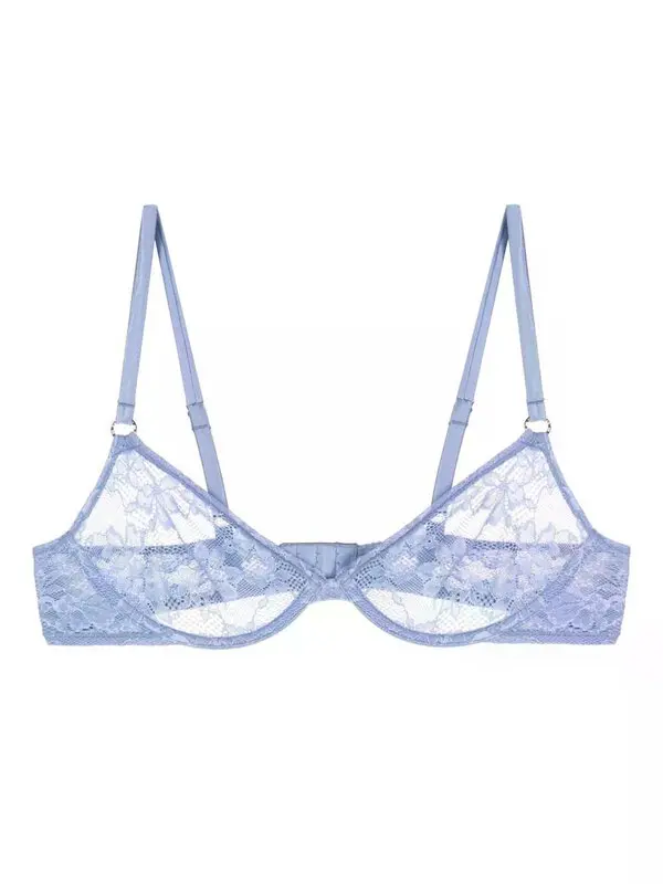FLEUR DU MAL Le Stretch Lace Demi Bra - Blue