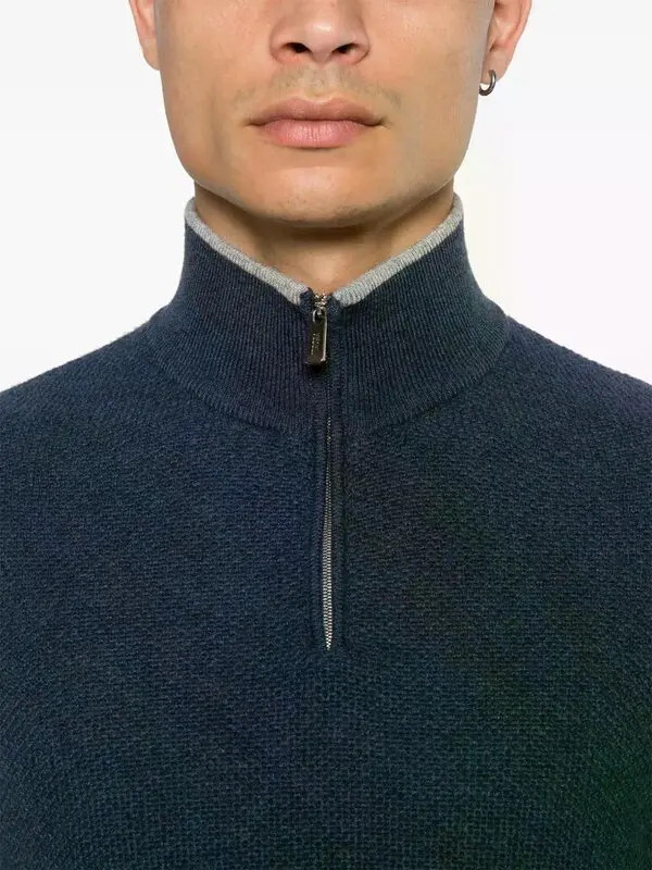 Fedeli Cashmere Pullover - Blue