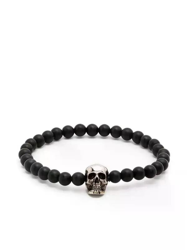Alexander McQueen Skull Beaded Bracelet - Black