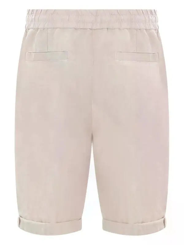 Brunello Cucinelli Garment-dyed Linen Gabardine Bermuda Shorts With Drawstring And Pleats