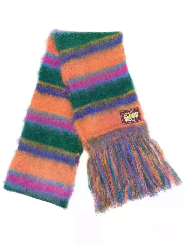 Marni Striped Knitted Scarf - Orange