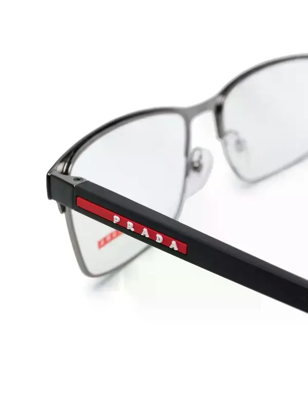 Prada Logo-plaque Square-frame Glasses