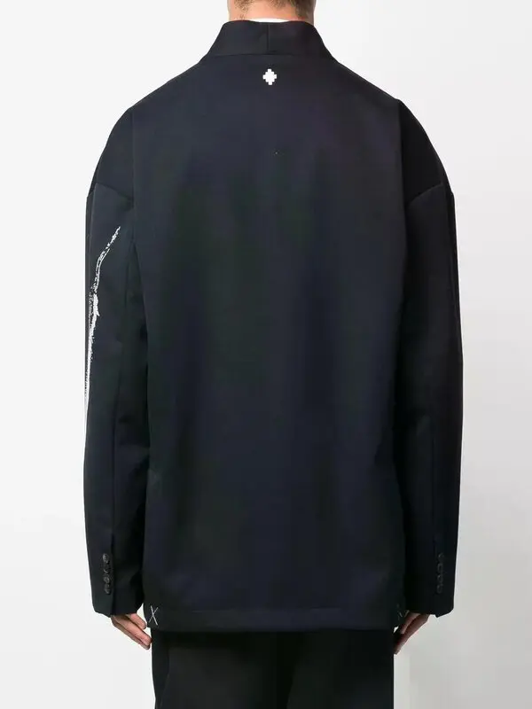 COUNTY OF MILAN Marcelo Burlon Feather Print Wool Blazer