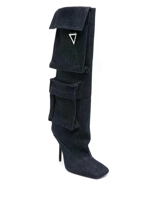 Attico Sienna 105mm Boots - Blue